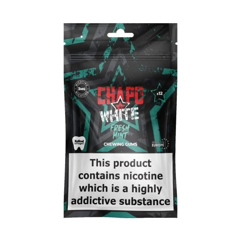 Chapo White- Fresh Mint Chewing Gum 3mg – علكة النيكوتين- Snusi.net